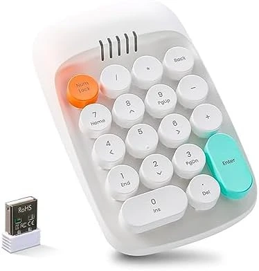 خرید و قیمت YUNZII Wireless Number Pad, Typewriter Retro Keypad ...