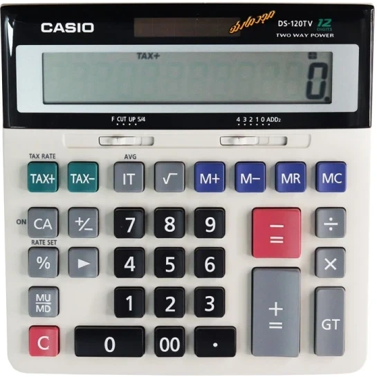 خرید و قیمت ماشین حساب رومیزی 12 رقم کاسیو مدل DS 120TV | ترب