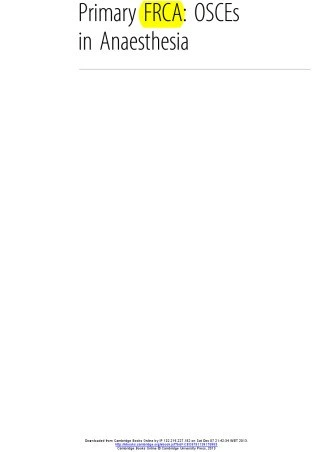 خرید و قیمت دانلود کتاب Primary FRCA: OSCEs in Anaesthesia ویرایش 1 | ترب