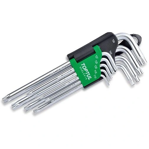 خرید و قیمت مجموعه آچار آلن تاپ تول GAAL0919 ستاره ای بلند سوراخ دار ست ...