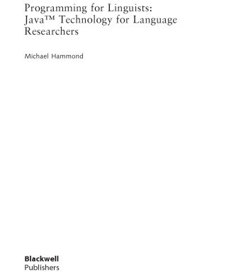 خرید و قیمت دانلود کتاب Programming for Linguists: Java TM Technology for Language Researchers ...