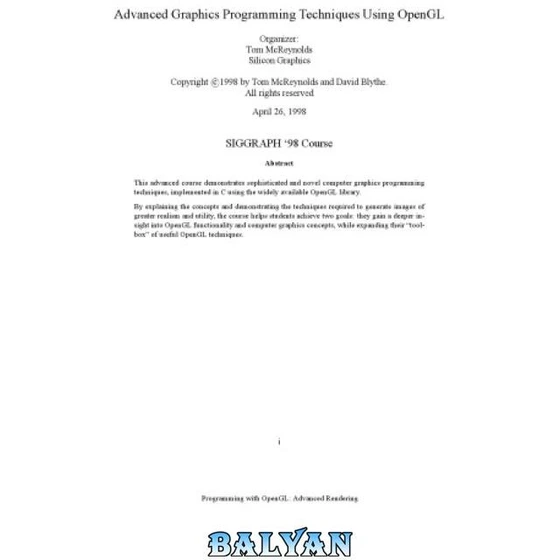 خرید و قیمت دانلود کتاب Advanced Graphics Programming Techniques Using Opengl ترب