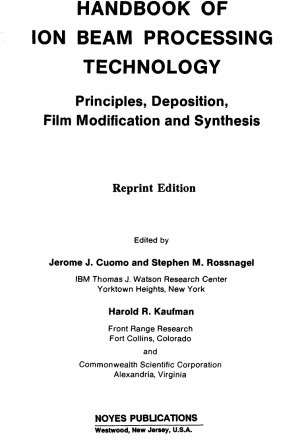 خرید و قیمت دانلود کتاب Handbook of Ion Beam Processing Technology - Principles, Deposition ...