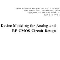 خرید و قیمت دانلود کتاب Device Modelling for Analog and RF CMOS Circuit ...