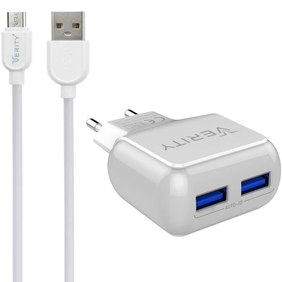 خرید و قیمت شارژر دیواری Verity AP 2111 + کابل میکرو یو اس بی | ترب