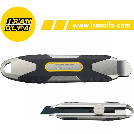 خرید و قیمت کاتر بزرگ با قفل پیچی و بدنه آلومینیومی اُلفا (OLFA) ژاپن - مدل MXP-L | ترب
