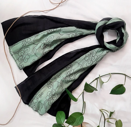 خرید و قیمت شال نخی سبز مشکی | ترب