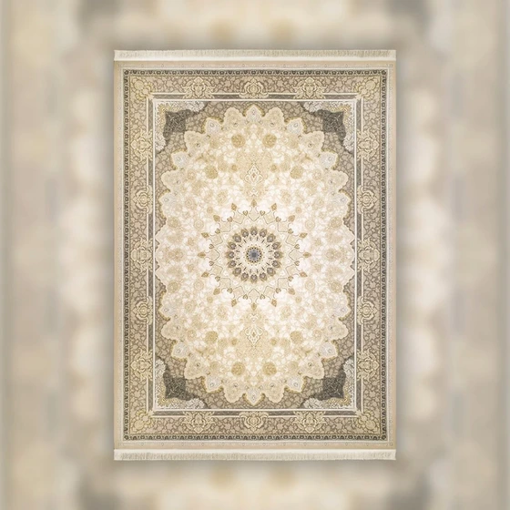 خرید و قیمت فرش ماشینی خاطره کویر کاشان 1200 طرح نائین زمینه کرم صدفی ترب