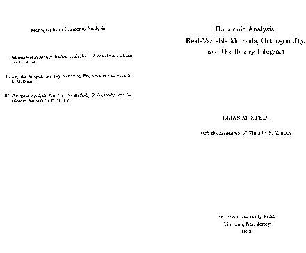 خرید و قیمت دانلود کتاب Harmonic Analysis, Real Variable Methods Orthogonality & Oscillatory ...