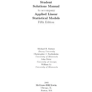 خرید و قیمت دانلود کتاب Applied Linear Statistical Models 5th Edition - Student's Solutions ...