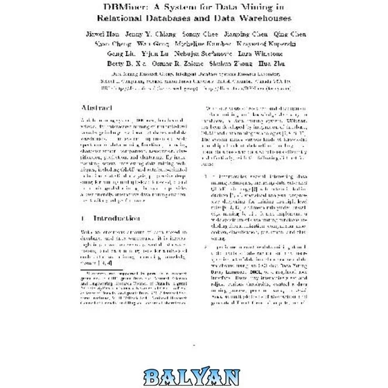 خرید و قیمت دانلود کتاب Dbminer A System For Data Mining In Relational