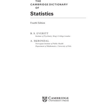 خرید و قیمت دانلود کتاب The Cambridge dictionary of statistics 4th ed | ترب