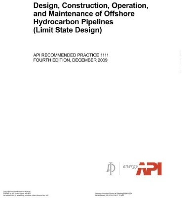 خرید و قیمت دانلود کتاب API RP 1111 4th Ed. Dec. 2009 - Design ...