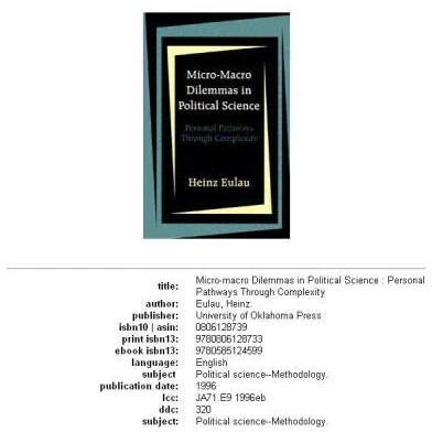 خرید و قیمت دانلود کتاب Micro-macro dilemmas in political science ...