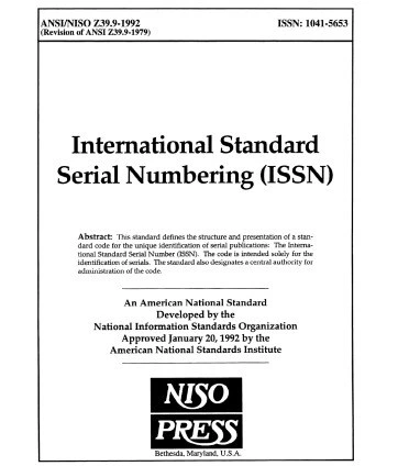 خرید و قیمت دانلود کتاب International Standard Serial Numbering ISSN ...