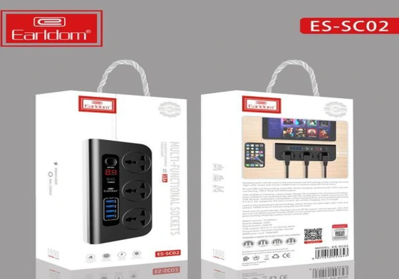 خرید و قیمت چند راهی برق Earldom مدل sc02 تایمر دار ارلدام | ترب