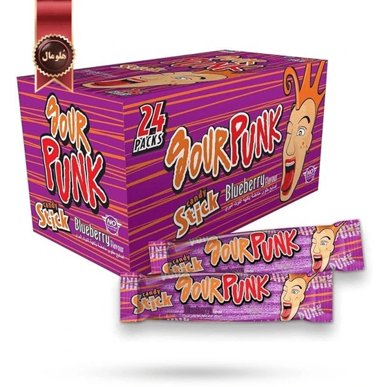 خرید و قیمت 36 عدد پاستیل سورپانک Sour punk مدل بلوبری Blueberry وزن 20 ...