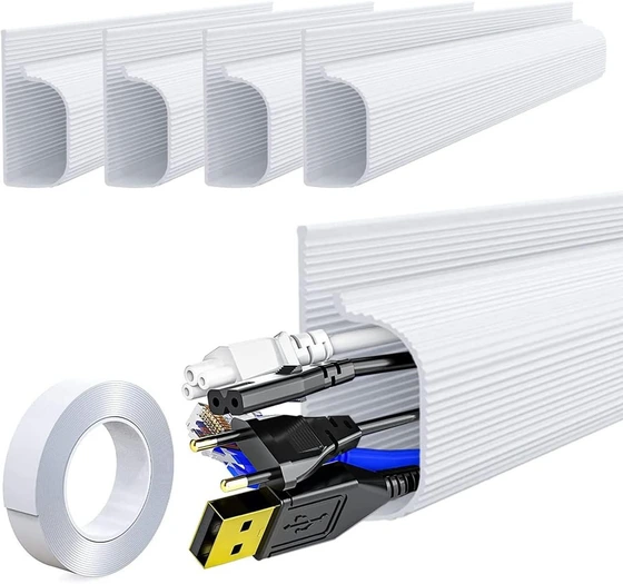 خرید و قیمت Wawasia 4 Pcs J Channel Desk Cable Raceway Management Cable ...