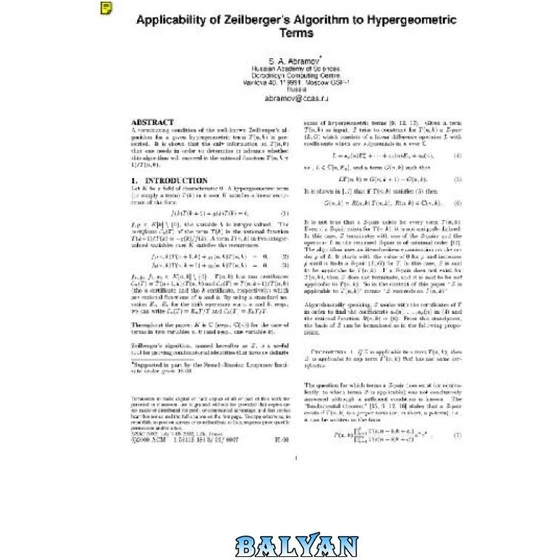 خرید و قیمت دانلود کتاب Termination of Zeilberger's algorithm for ...