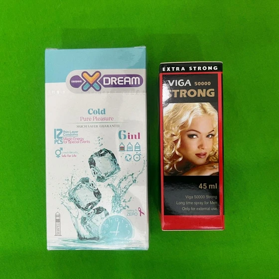 خرید و قیمت پک فوق تاخیری ویگا 50 هزار به همراه کاندوم خنک کننده ایکس دریم XDream مدل Cold بسته ...