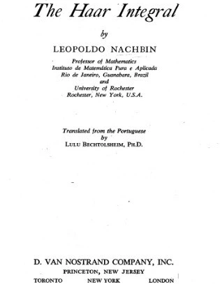 خرید و قیمت دانلود کتاب The Haar Integral 1st American Edition | ترب