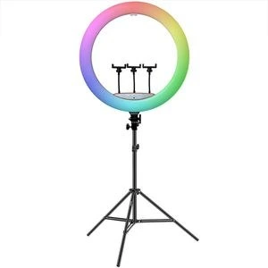 خرید و قیمت رینگ لایت مدل MJ56-RGB K به همراه سه پایه نگهدارنده | ترب