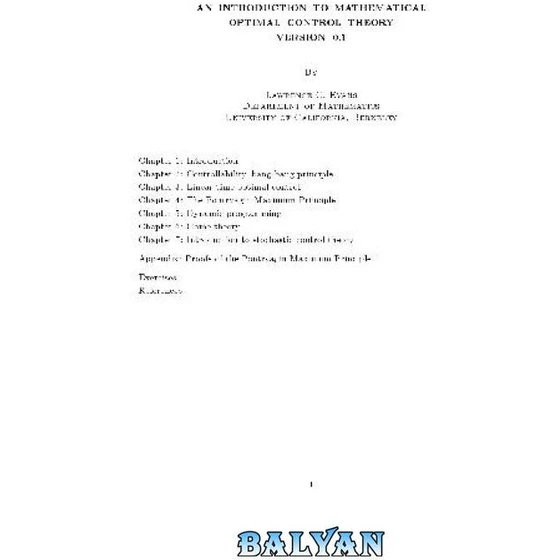 خرید و قیمت دانلود کتاب An Introduction To Mathematical Optimal Control Theory Lecture Notes