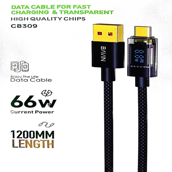 خرید و قیمت کابل شارژ تایپ سی BAVIN مدل CB309 | ترب