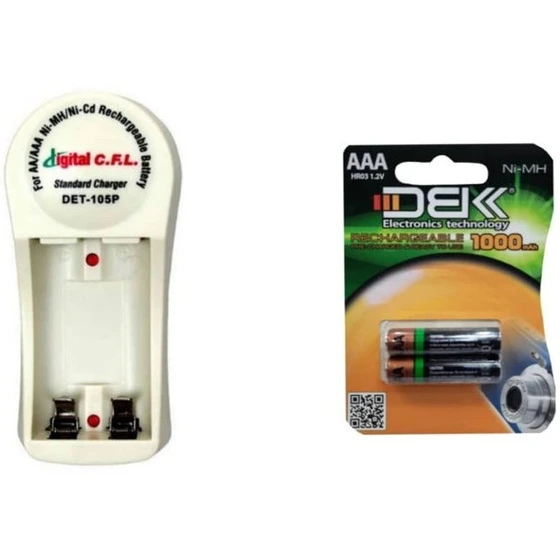 خرید و قیمت شارژر باتری سی.اف.ال مدل DET-105P به همراه باتری نیم قلمی قابل شارژ بسته 2 عددی | ترب