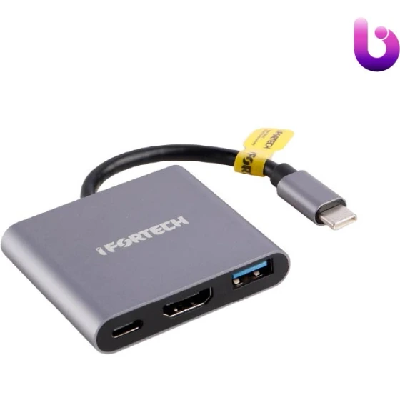 خرید و قیمت تبدیل Ifortech Type-C to HDMI/USB3.0/Type-C | ترب