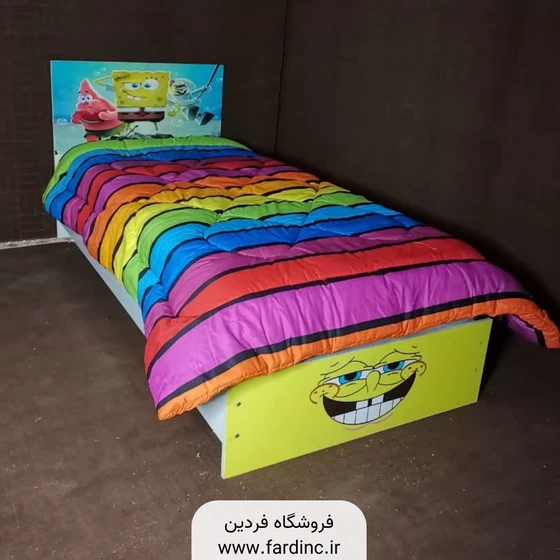 خرید و قیمت تخت خواب دو نفره کینگ عرض 180 مدل باب اسفنجی رنگبندی 20