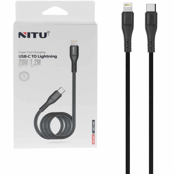 خرید و قیمت کابل تایپ سی به آیفون نیتو مدل NITU NC140 USB-C TO LIGHTNING | ترب