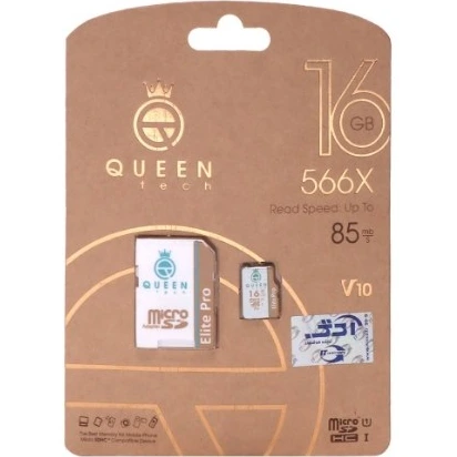 خرید و قیمت کارت حافظه microSDHC کوئین تک مدل 566X کلاس 10 U3 سرعت 85MBps ظرفیت16 گیگابایت همراه ...