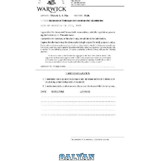 خرید و قیمت دانلود کتاب Randomized Techniques In Combinatorial Algorithms ترب