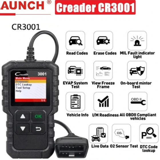خرید و قیمت دیاگ لانچ Creader 3001 مدل CR3001 اسکنر OBD2 | ترب