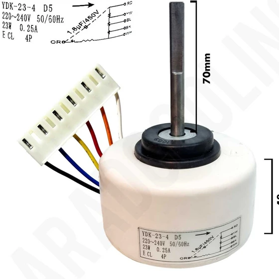 خرید و قیمت موتور فن پنل کولر گازی مدل YDK-23-4-D5 کد 5 | ترب