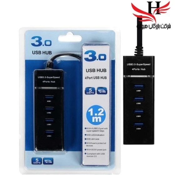 خرید و قیمت هاب سیم 4 پورت مای گروپ مدل 303 MY GROUP 120CM USB0.3 | ترب