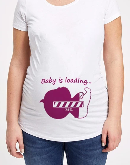 خرید و قیمت لباس بارداری با طرح baby is loading (کد۲) با امکان ویرایش ...