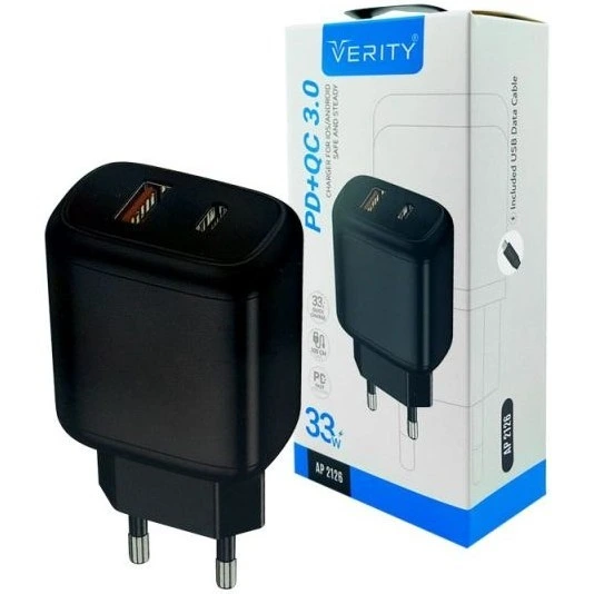 خرید و قیمت شارژر با کابل Verity مدل AP2126 | ترب