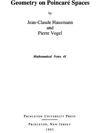 خرید و قیمت دانلود کتاب Geometry on Poincare Spaces. 1st Paper | ترب