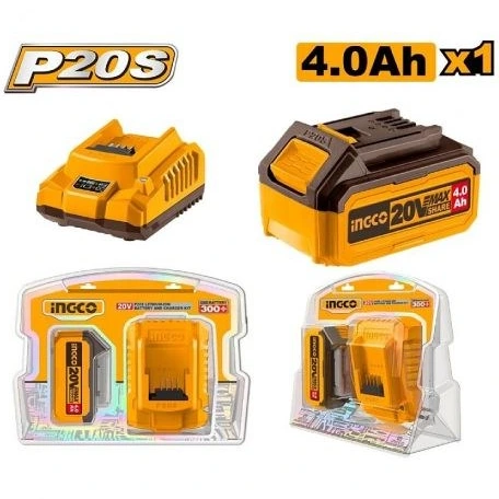 خرید و قیمت پک 1 شارژر و 1 باطری 4 آمپر اینکو INGCO FBCPK1214 | ترب