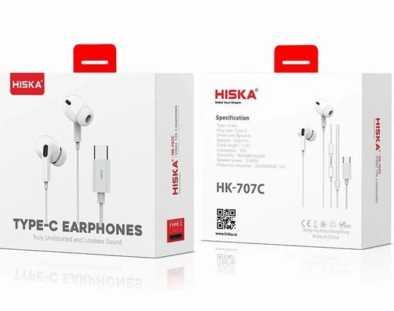 خرید و قیمت هندزفری تایپ سی هیسکا مدل HK-707C | ترب