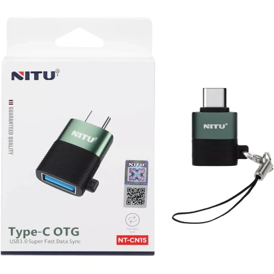 خرید و قیمت تبدیل NITU OTG TO Type-C مدل CN15 - مشکی سبز | ترب