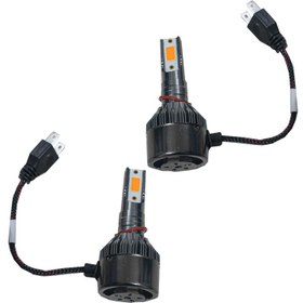 خرید و قیمت هدلایت نارنجی h7 مارک MZM مدل d55 pro بسته دو عددی | ترب