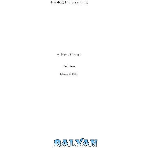 خرید و قیمت دانلود کتاب Prolog Programming A First Course ترب