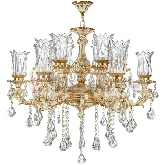 خرید و قیمت لوستر 12 شعله چشمه نور کد S3632/6GWT | ترب