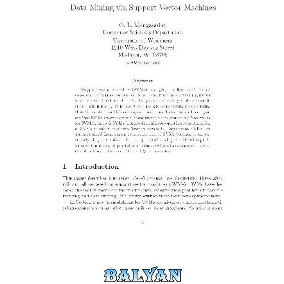 خرید و قیمت دانلود کتاب Data Mining Via Support Vector Machines ترب