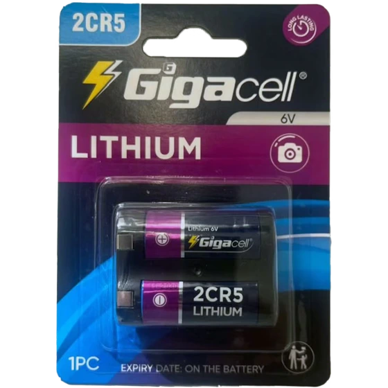 خرید و قیمت باتری لیتیوم 6 ولت گیگاسل مدل Gigacell 2CR5 بسته دو عددی | ترب