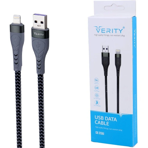 خرید و قیمت کابل آیفونی فست شارژ Verity CB-3156i 1m | ترب