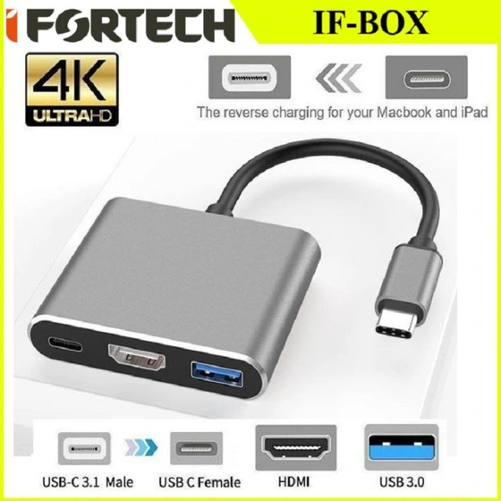 خرید و قیمت تبدیل IFORTECH 4K TYPE-C TO HDMI/USB3.0 IF-BOX | ترب